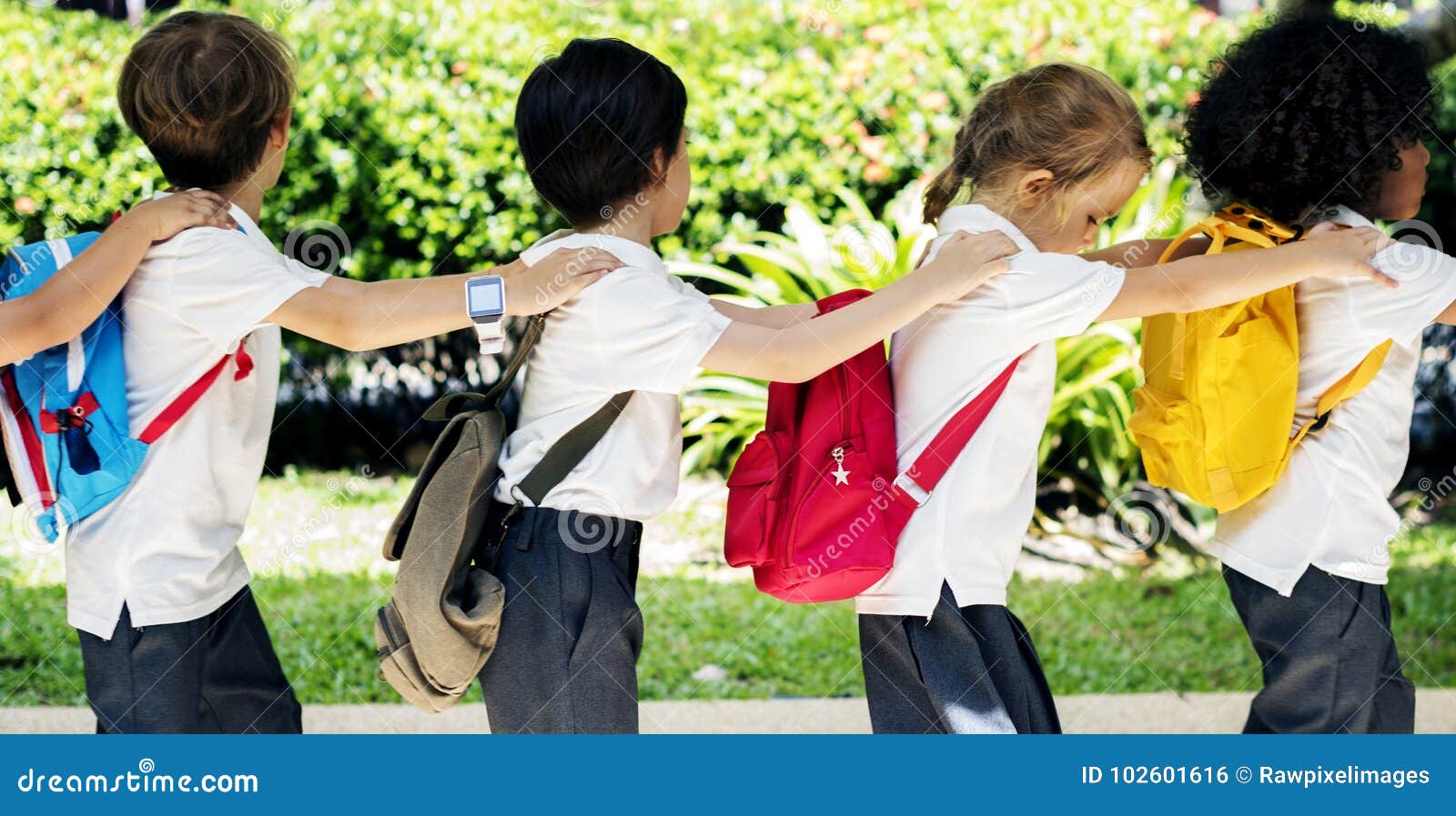 Happy Kids at Elementary School Stock Photo - Image of cute, queue ...