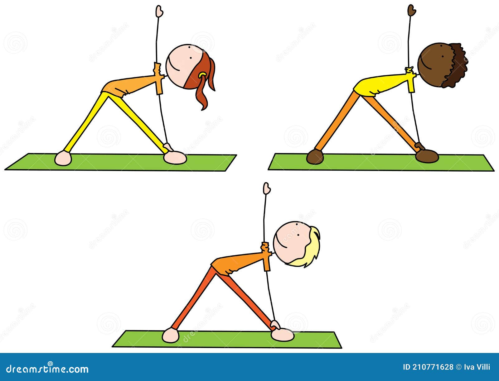 Happy kids exercise stock vector. Illustration of fitness - 210771628