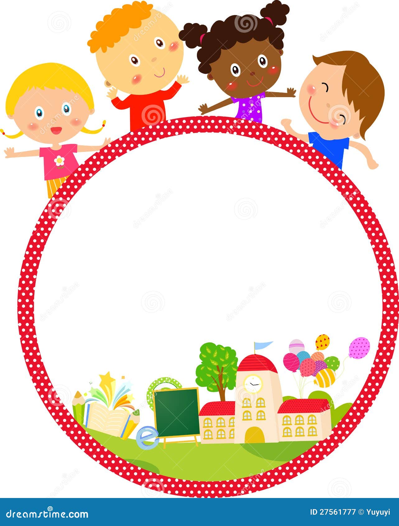 Happy kids and frame stock vector. Illustration of generated - 27561777