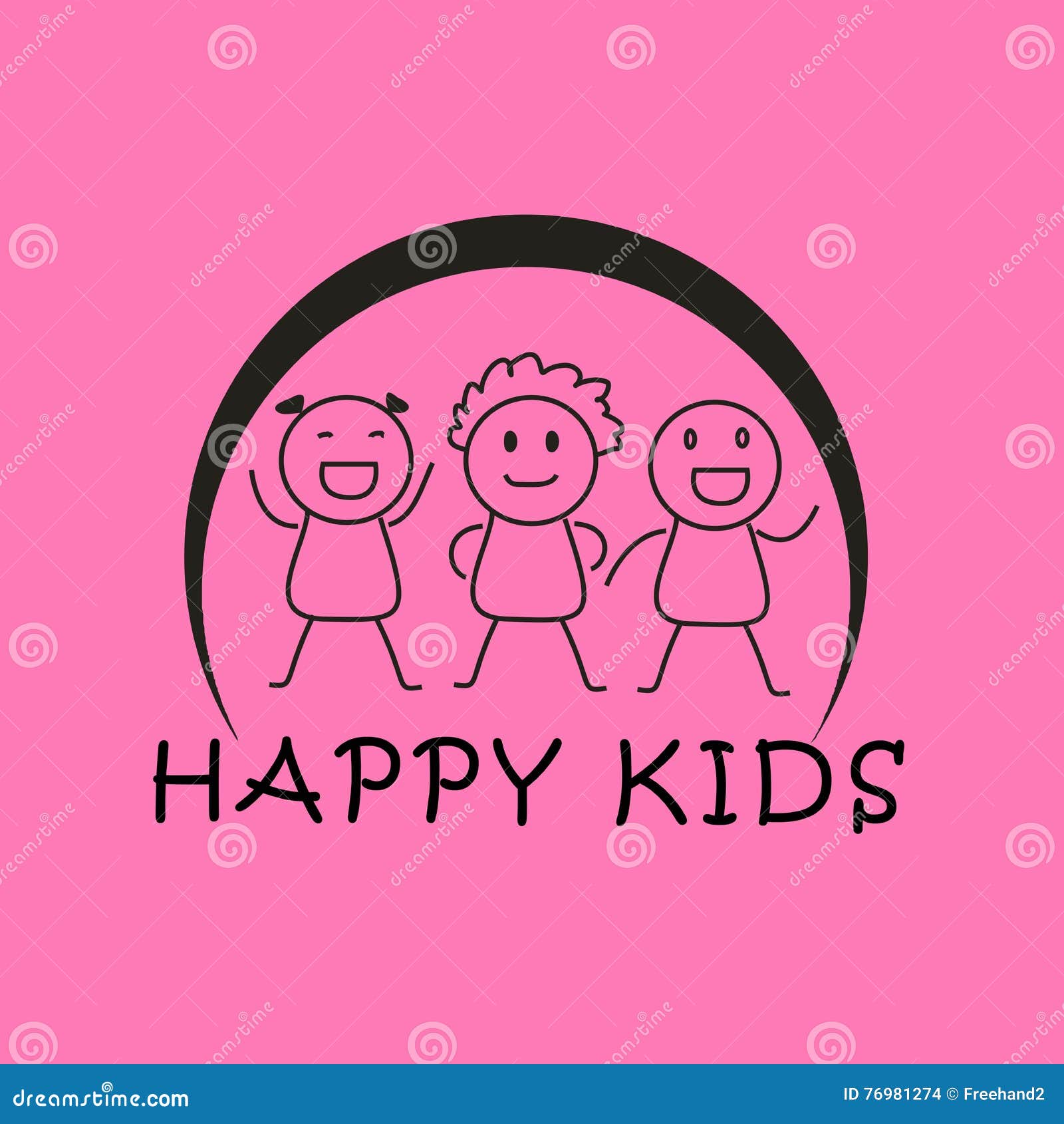 Happy Kids Vector Illustration | CartoonDealer.com #76981274