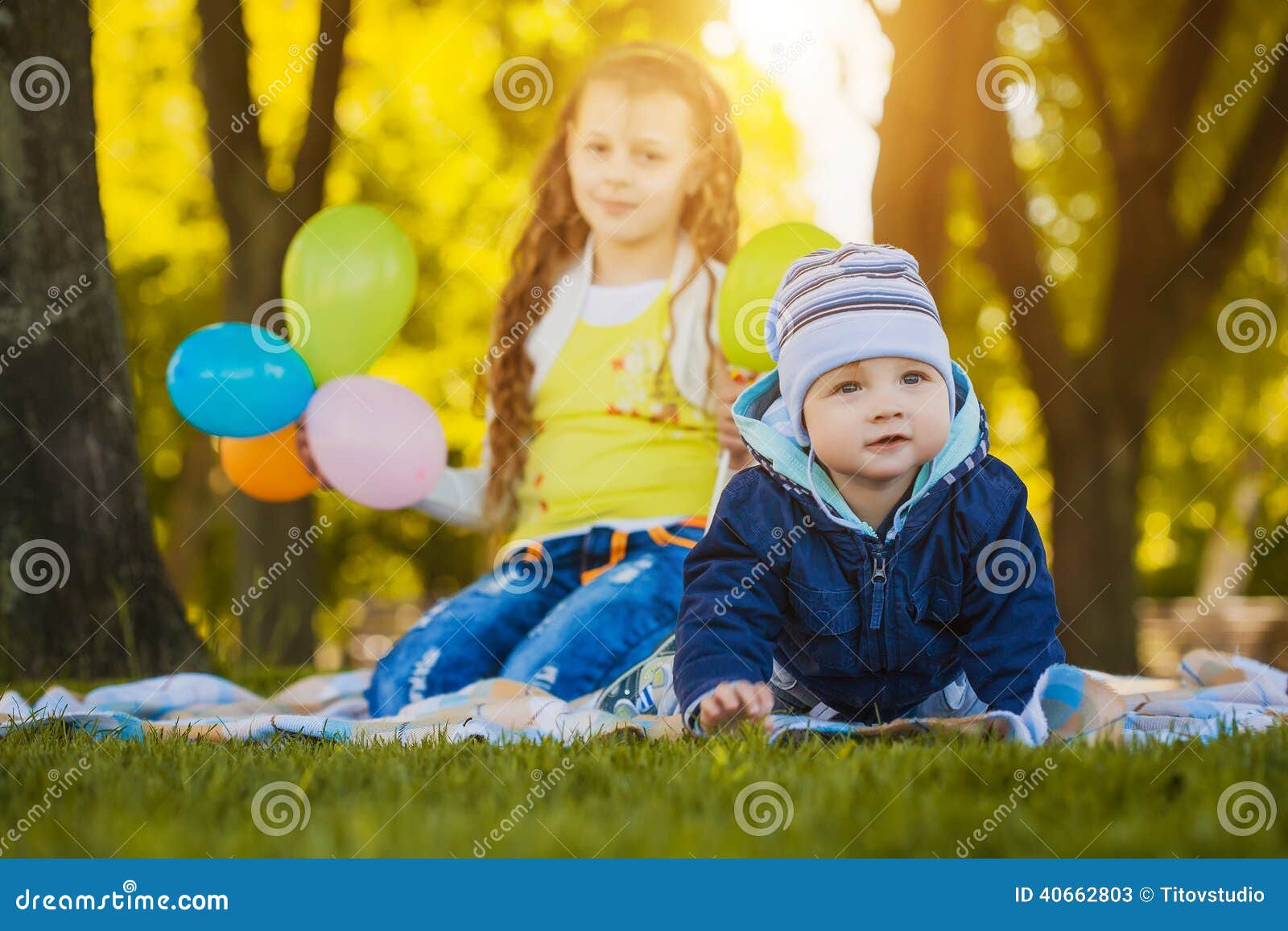 Happy Kids Have Fun in Outdoors Park Stock Image - Image of grass, play ...