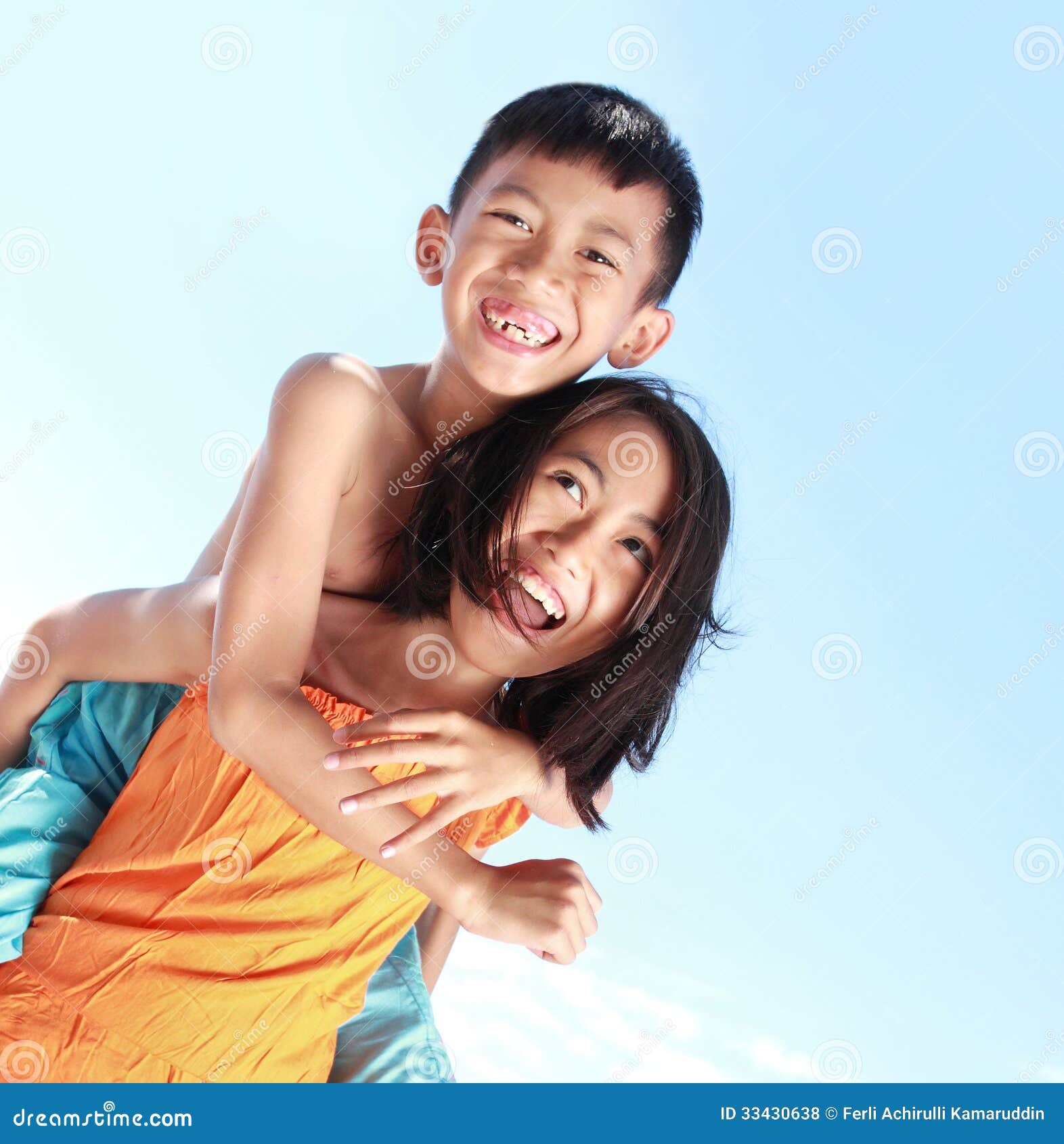 Happy Kids Having Fun Doing Piggyback Ride Stock Photo - Image of cute ...