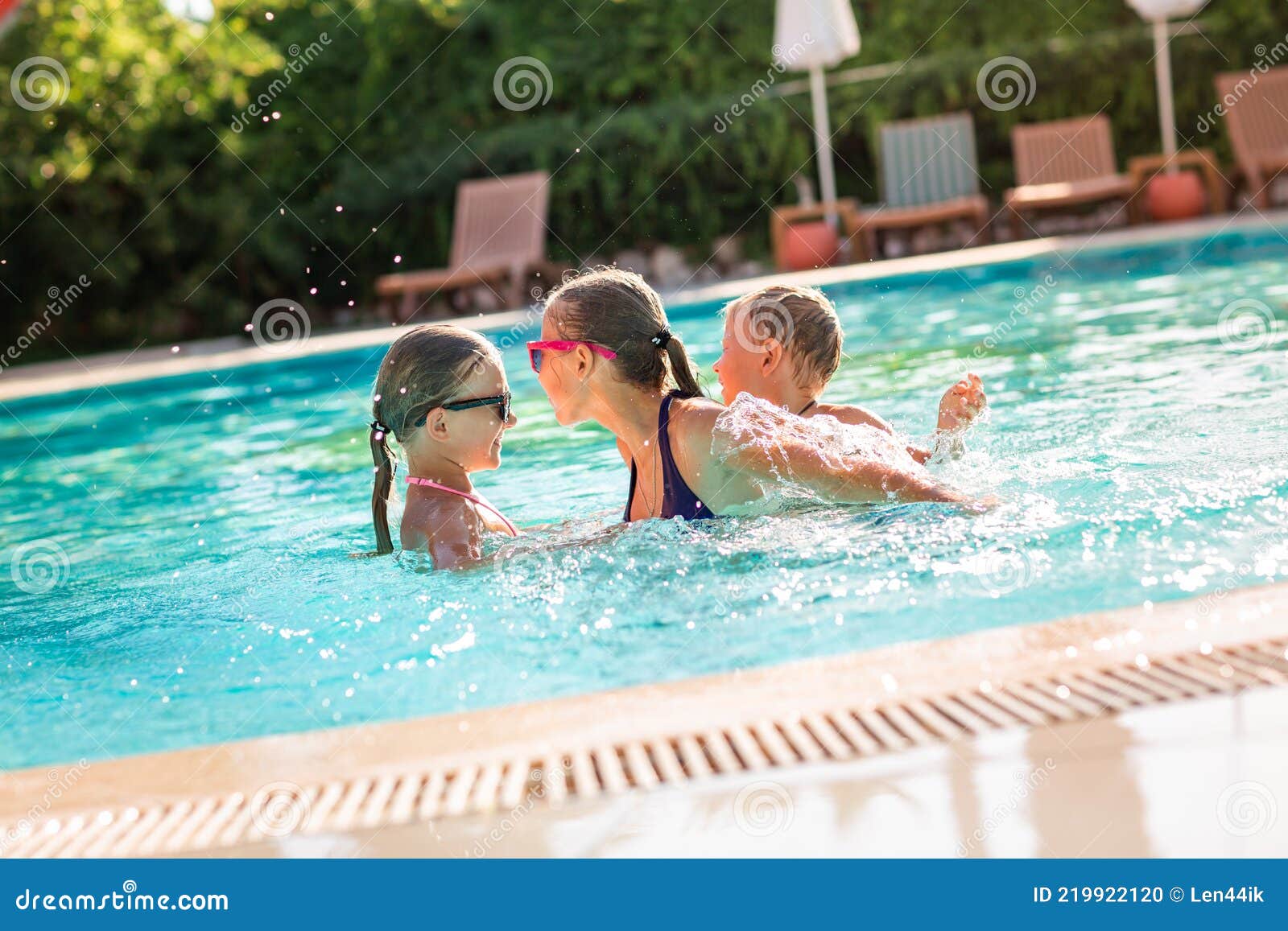 Happy Kids Having Fun at the Pool Stock Photo - Image of friends, kids ...