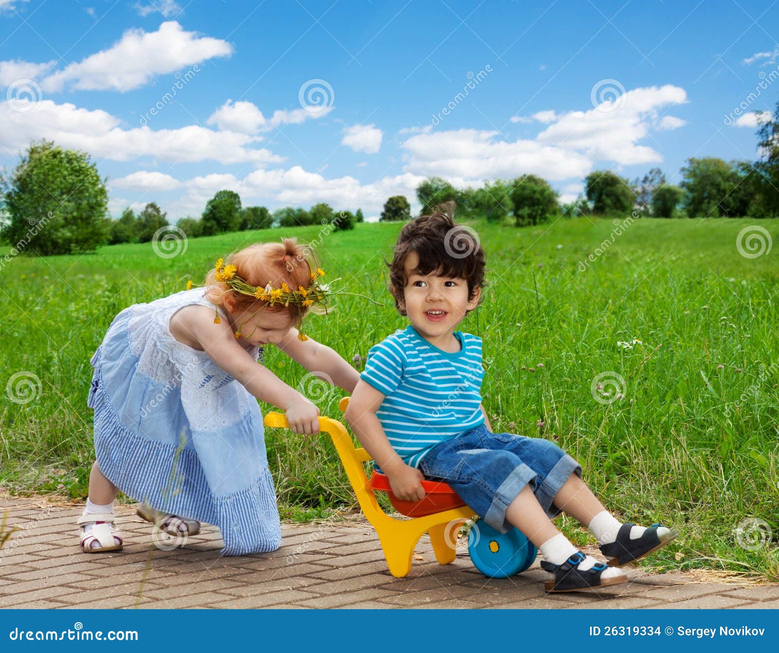 Happy Kids Having Fun Together Stock Photo - Image of nature, blue ...