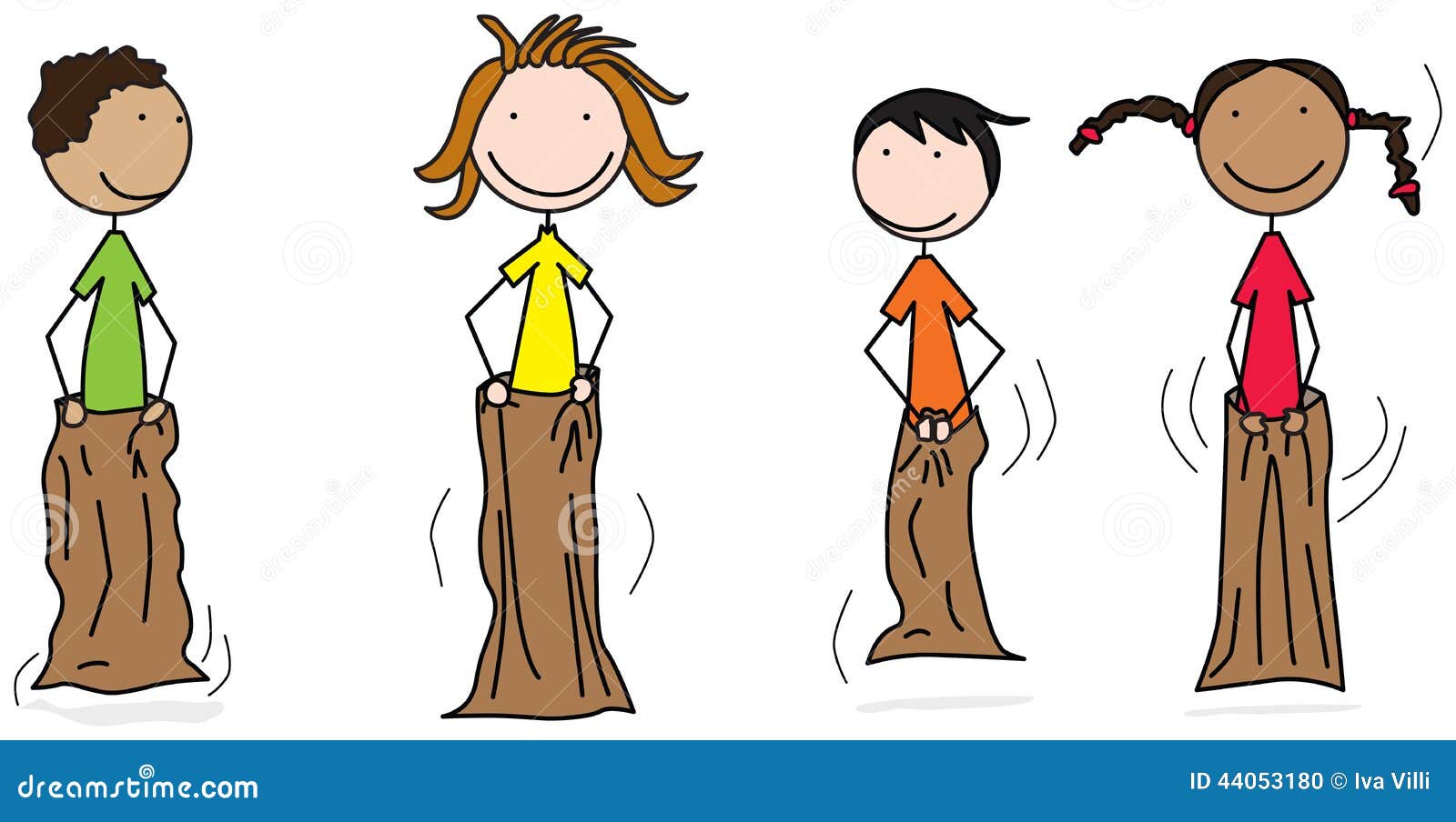 Kids Hopping On A Jumping Balls Cartoon Vector | CartoonDealer.com ...