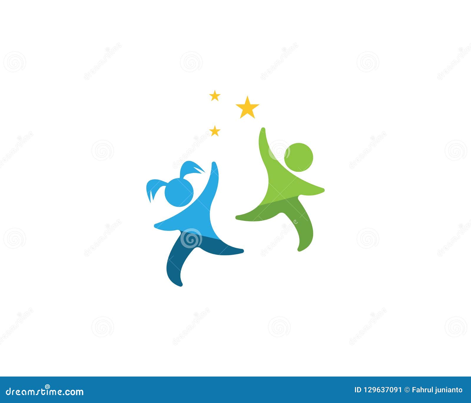 Happy Kids Logo Vector Illustration Stock Vector - Illustration of play ...