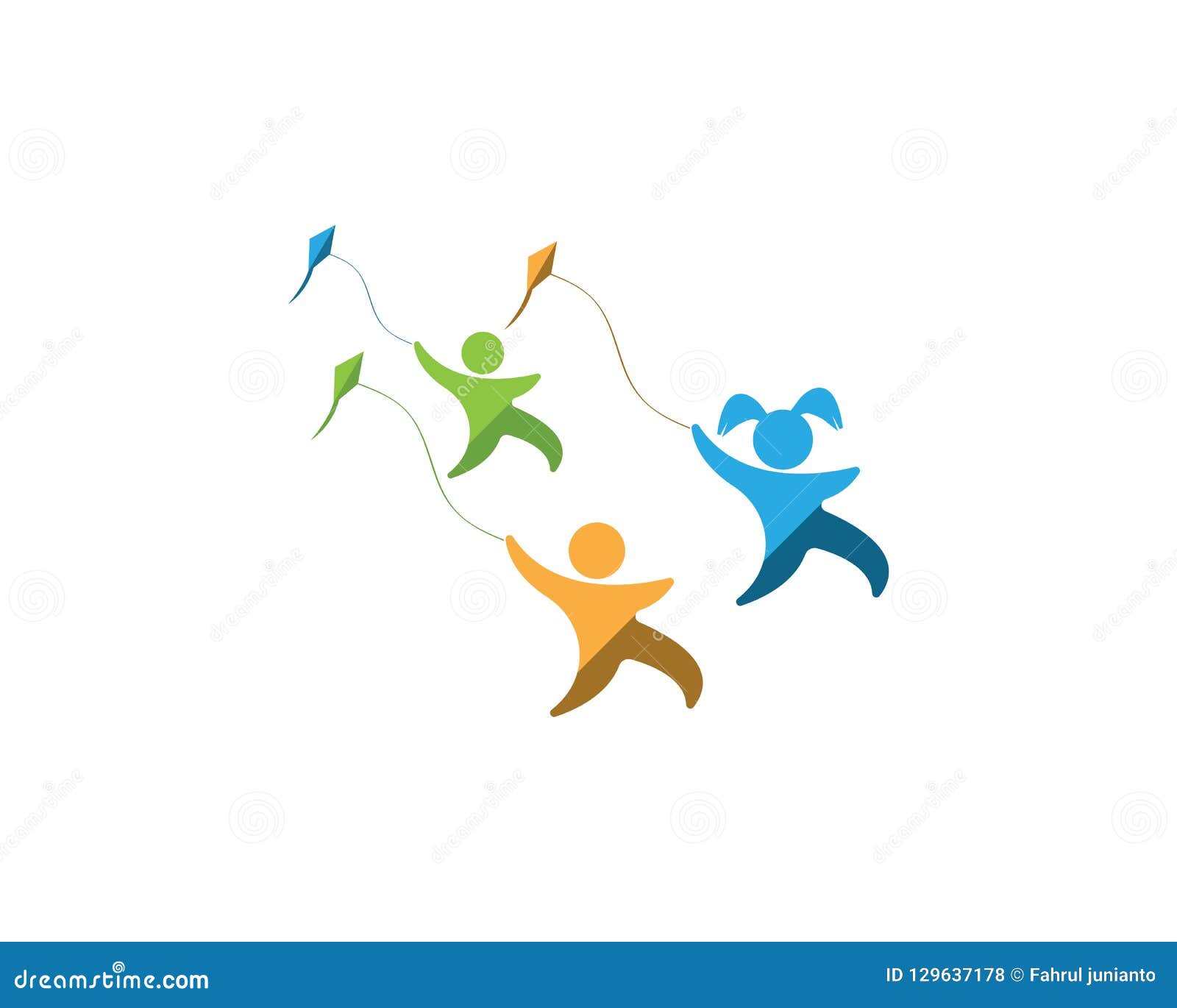 Happy Kids Logo Vector Illustration Stock Vector - Illustration of ...