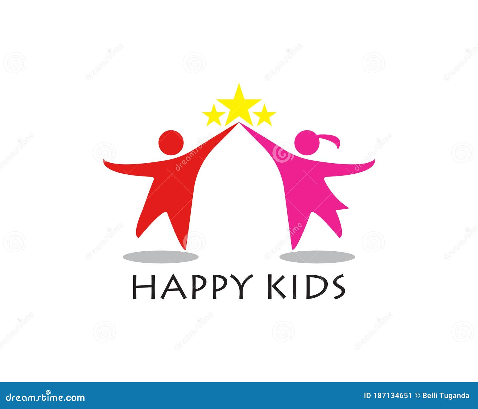 Happy Kids Logo Vector Illustration Stock Vector - Illustration of ...
