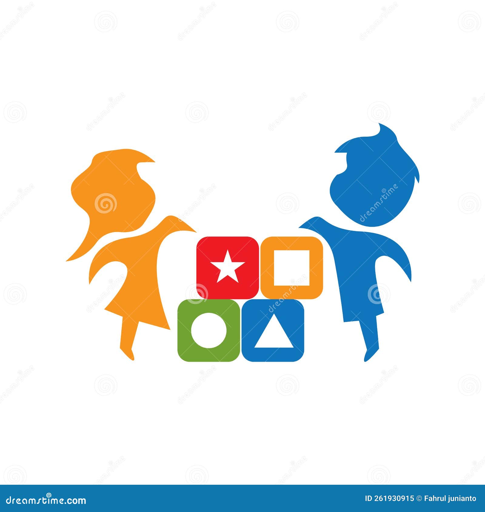 Happy Kids Logo Vector Template Illustration Stock Illustration ...