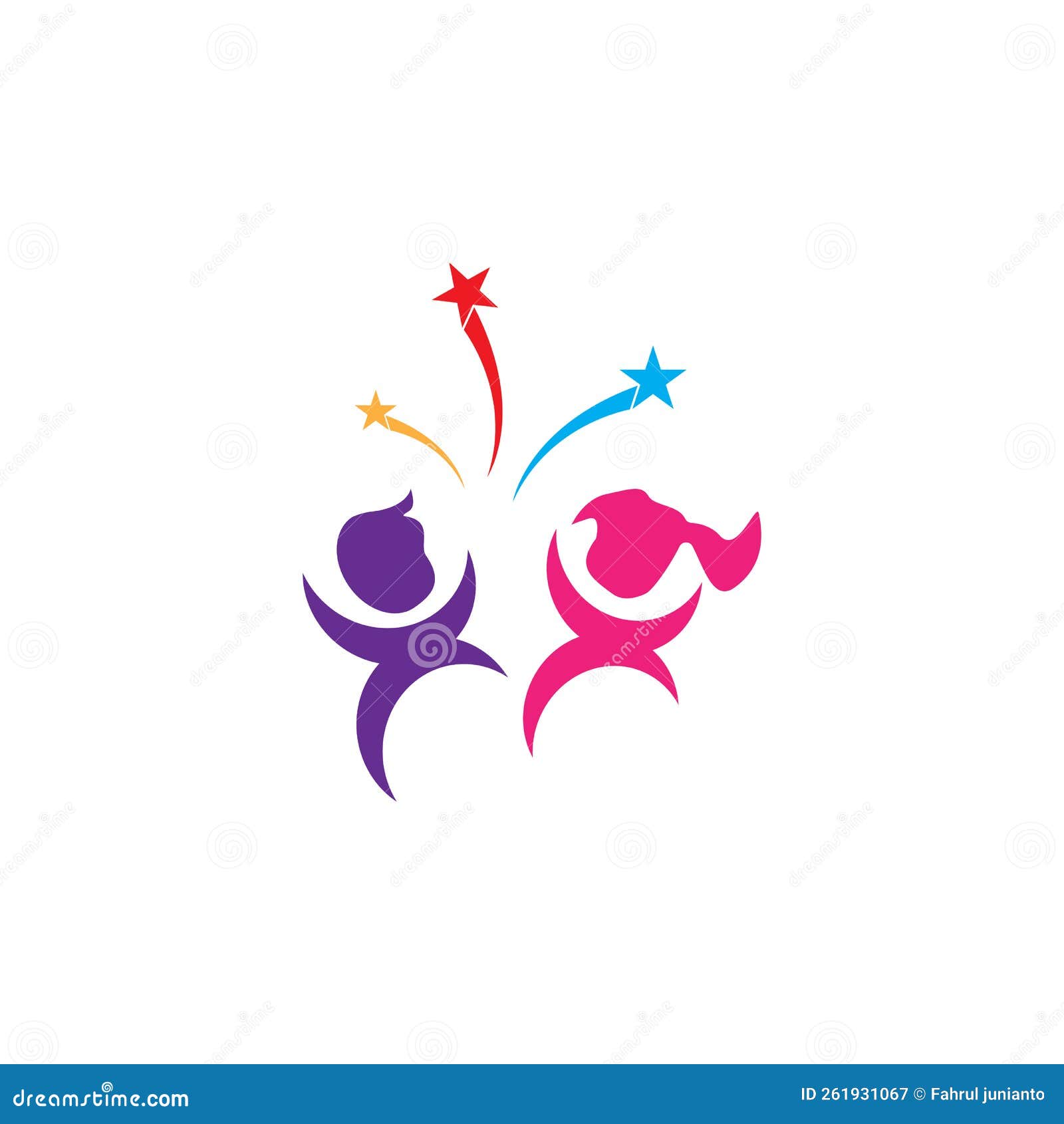Happy Kids Logo Vector Template Illustration Stock Illustration ...