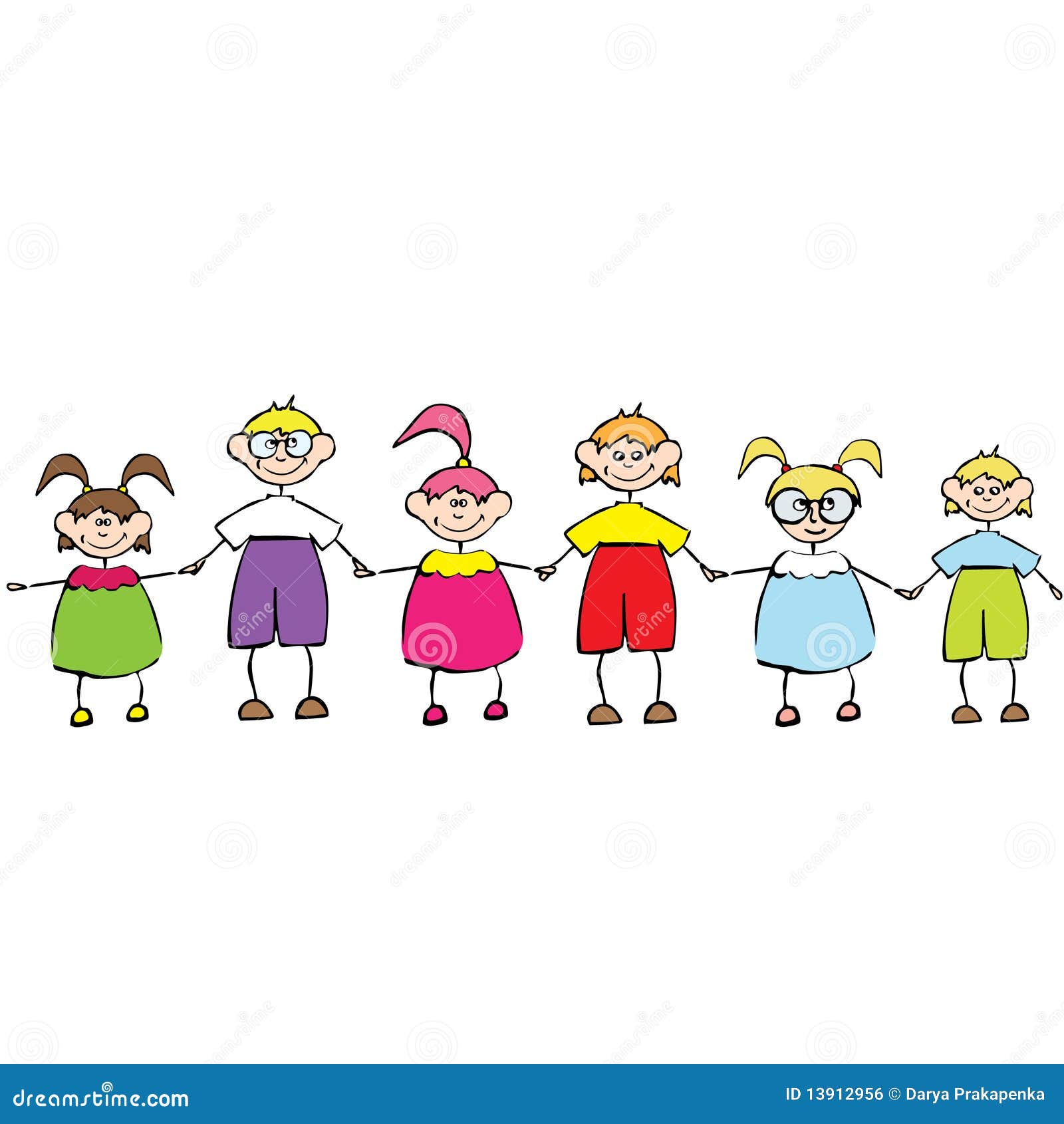 Happy kids in love stock vector. Illustration of colors - 13912956