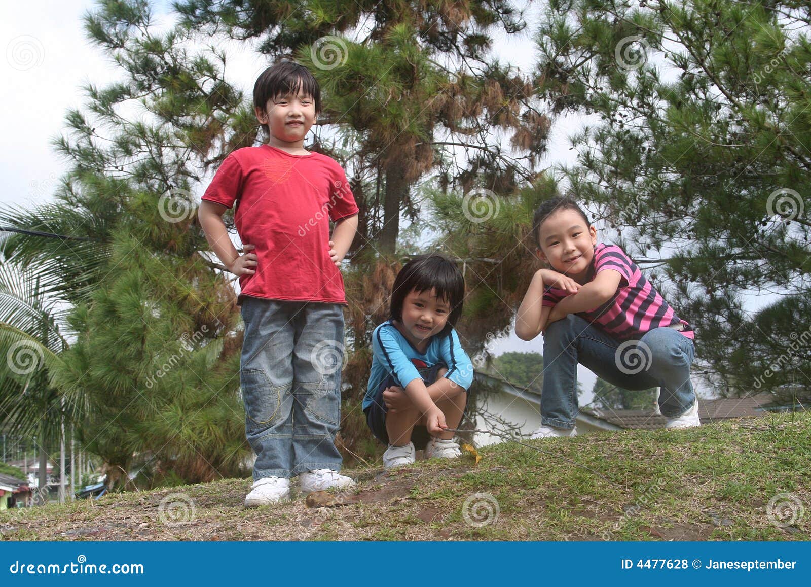 Happy kids at the park stock photo. Image of girls, children - 4477628