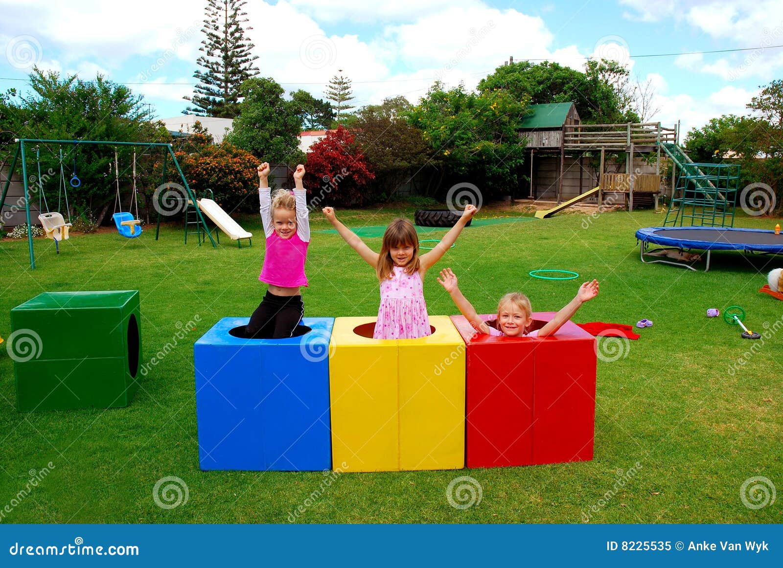 Happy kids on playground stock image. Image of colorful - 8225535