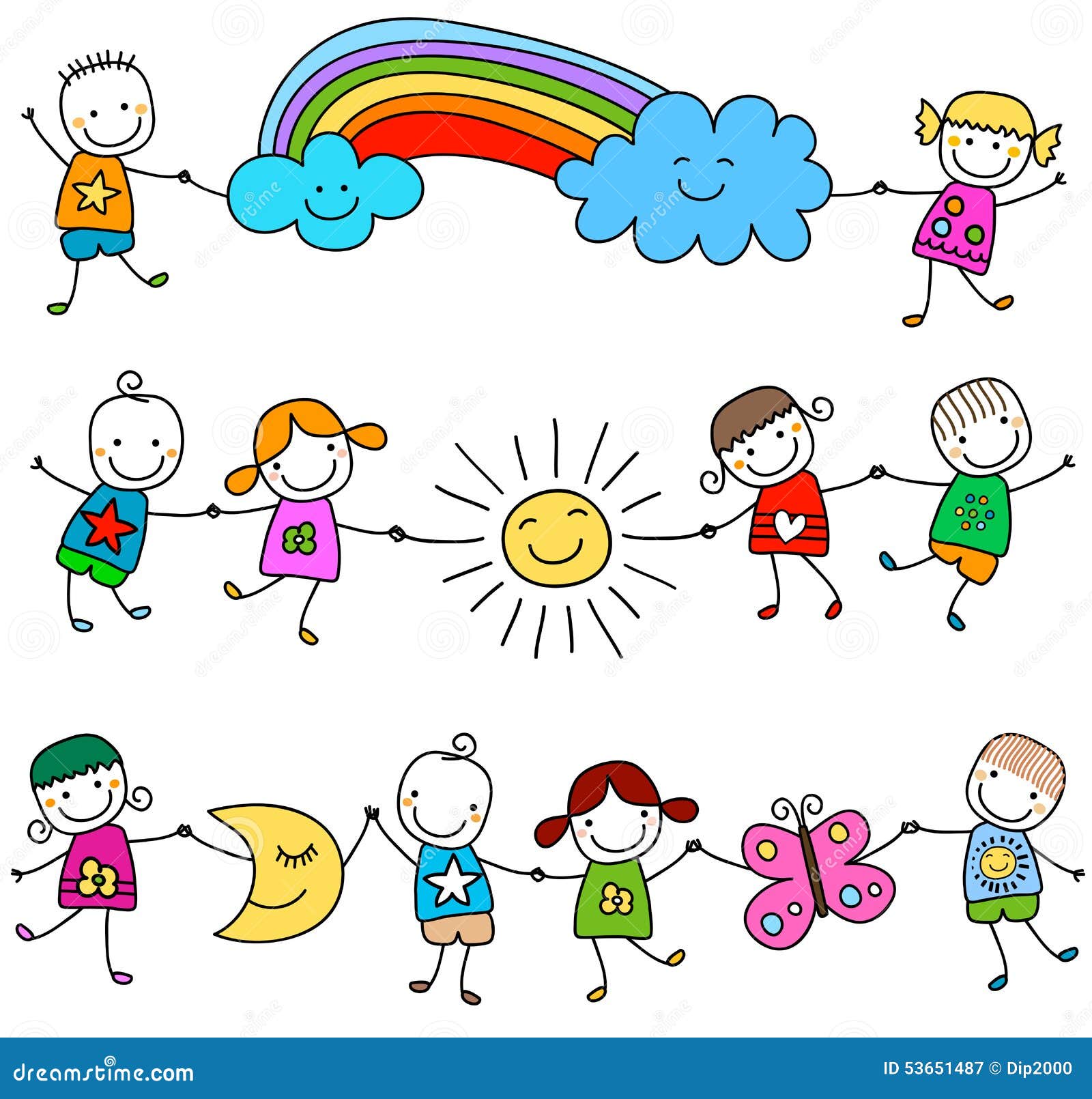 Childlike Drawings Set Vector Illustration | CartoonDealer.com #52053222