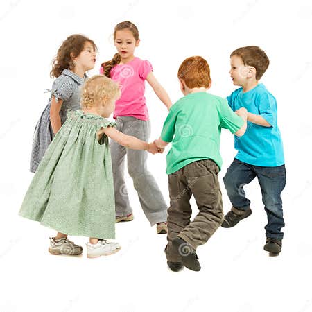 Happy Kids Playing Circle Game Stock Photo - Image of hold, playing ...