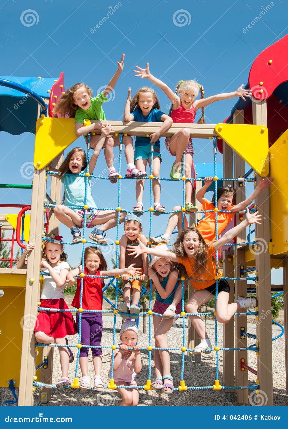 Happy Kids Playing Outdoors Stock Photo - Image of friends, leisure ...