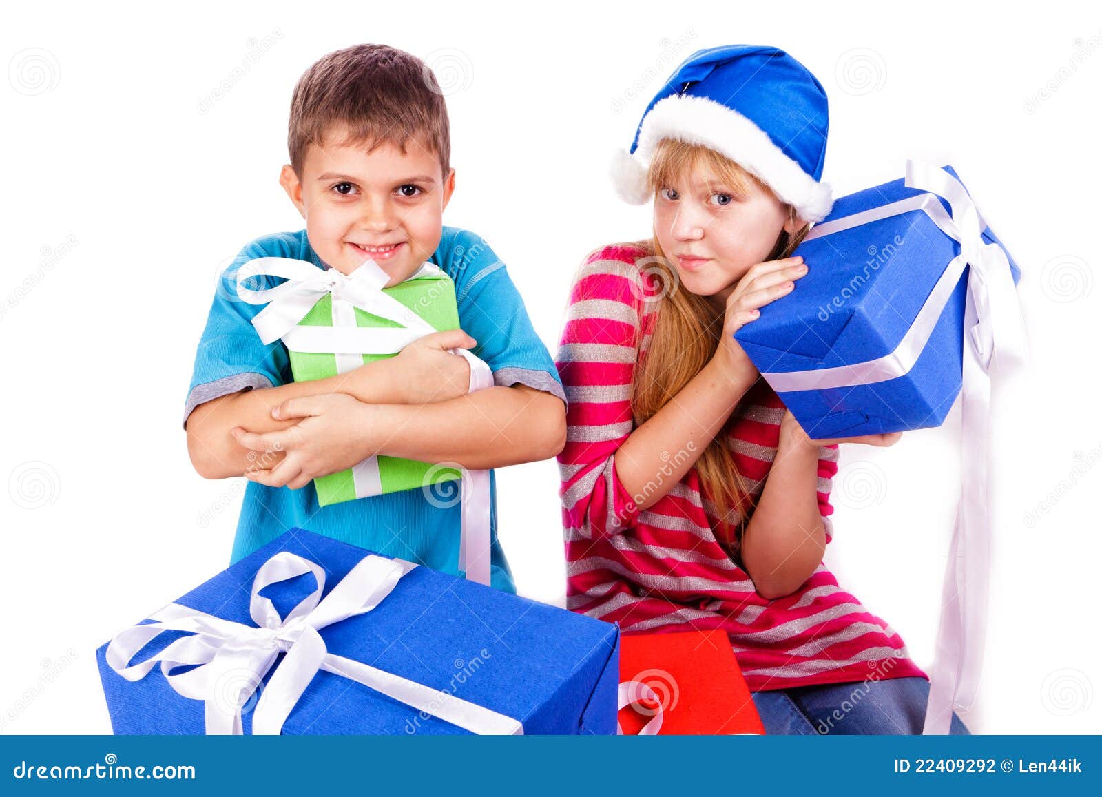 Happy Kids with Present Boxes Stock Photo - Image of lovely ...