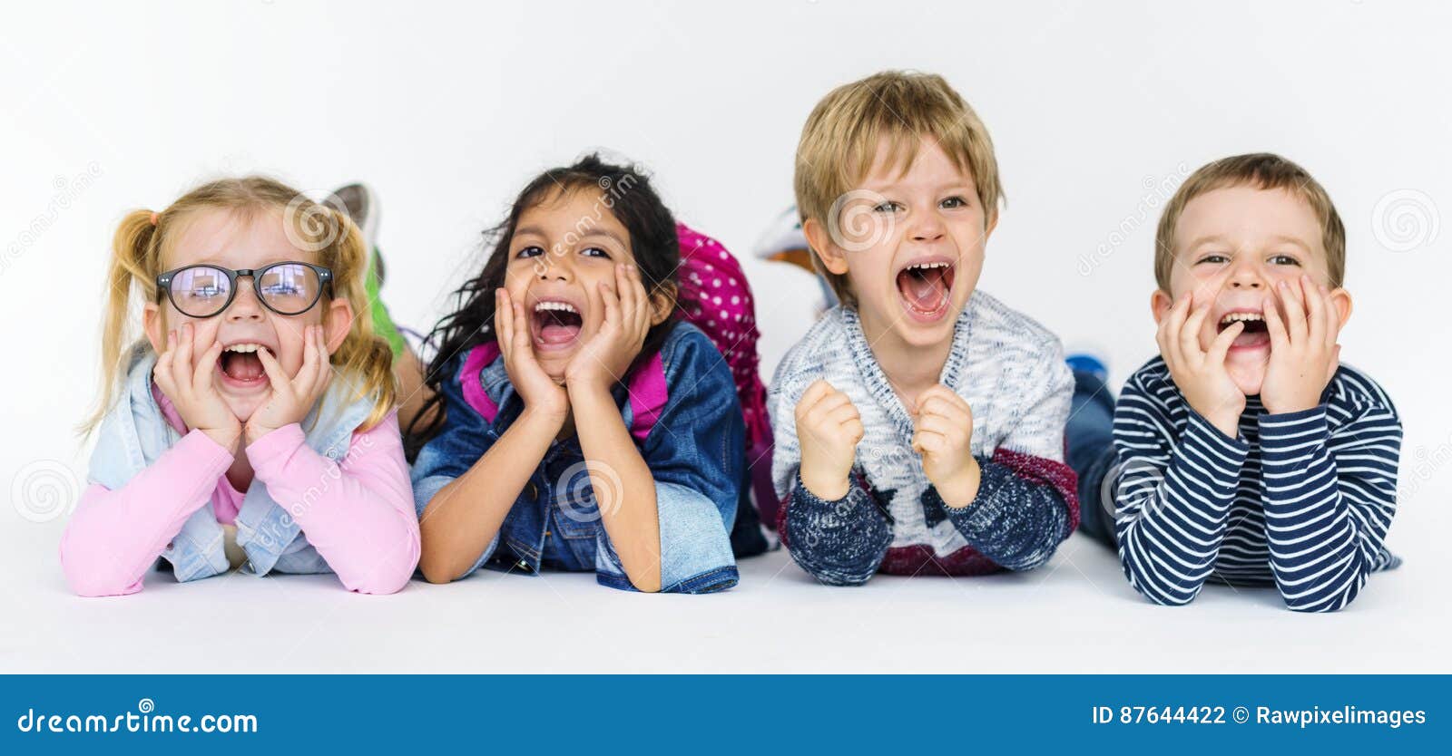 Happy Kids Shouting Together Concept Stock Photo - Image of little ...