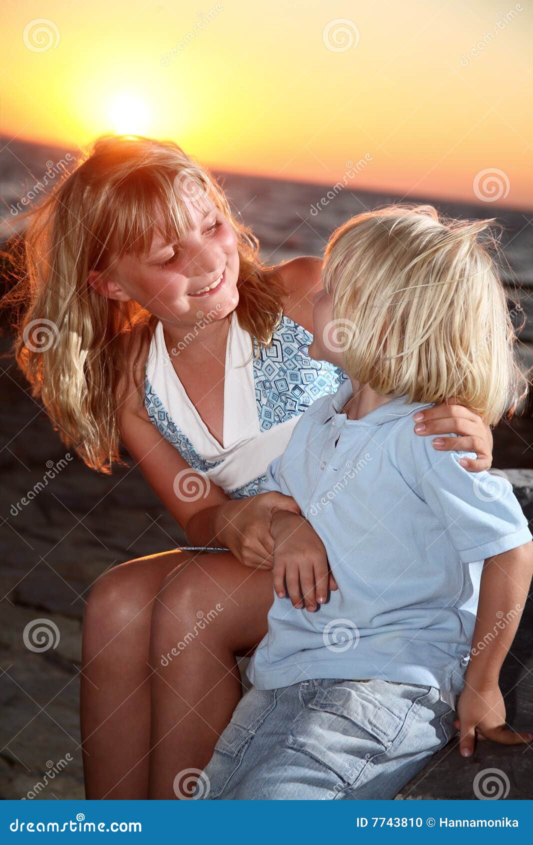 Happy kids at sunset stock photo. Image of happy, childhood - 7743810