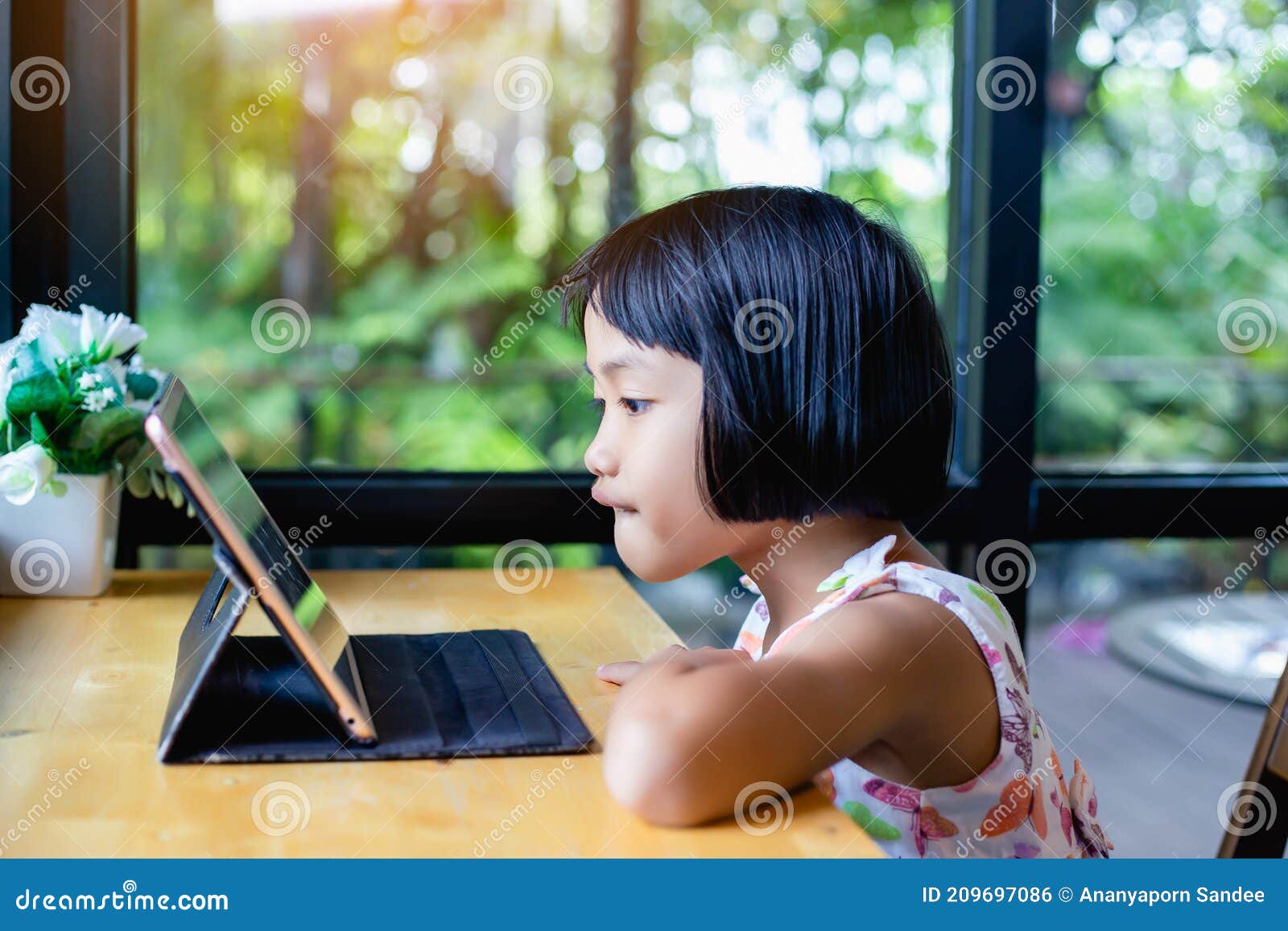 Happy Kids Using a Laptop Computer at Home Stock Photo - Image of white ...