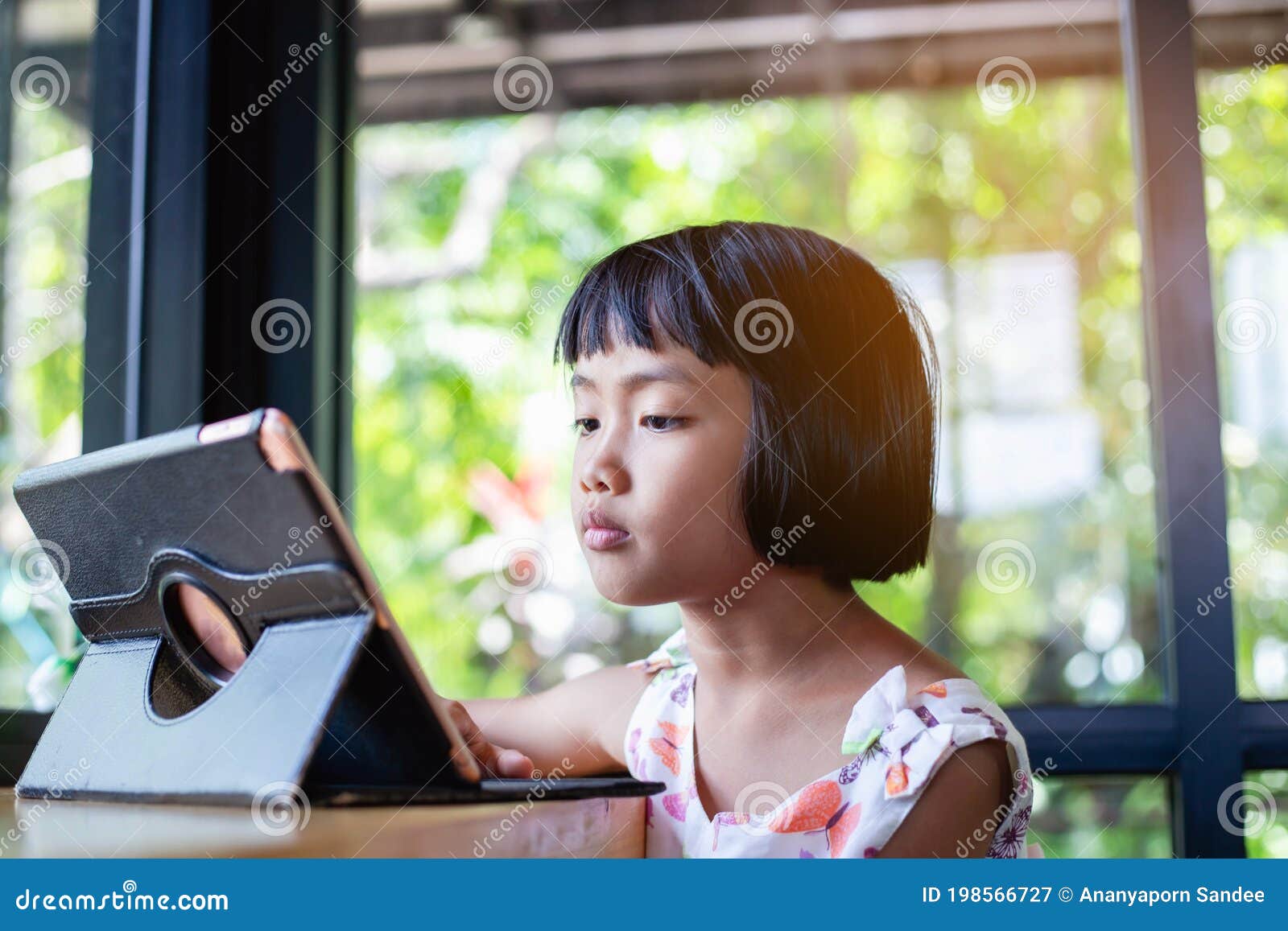 Happy Kids Using a Laptop Computer at Home Stock Image - Image of ...