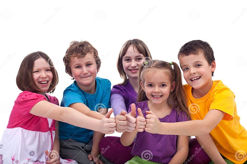 Happy Kids Working As a Team Stock Photo - Image of cute, children ...