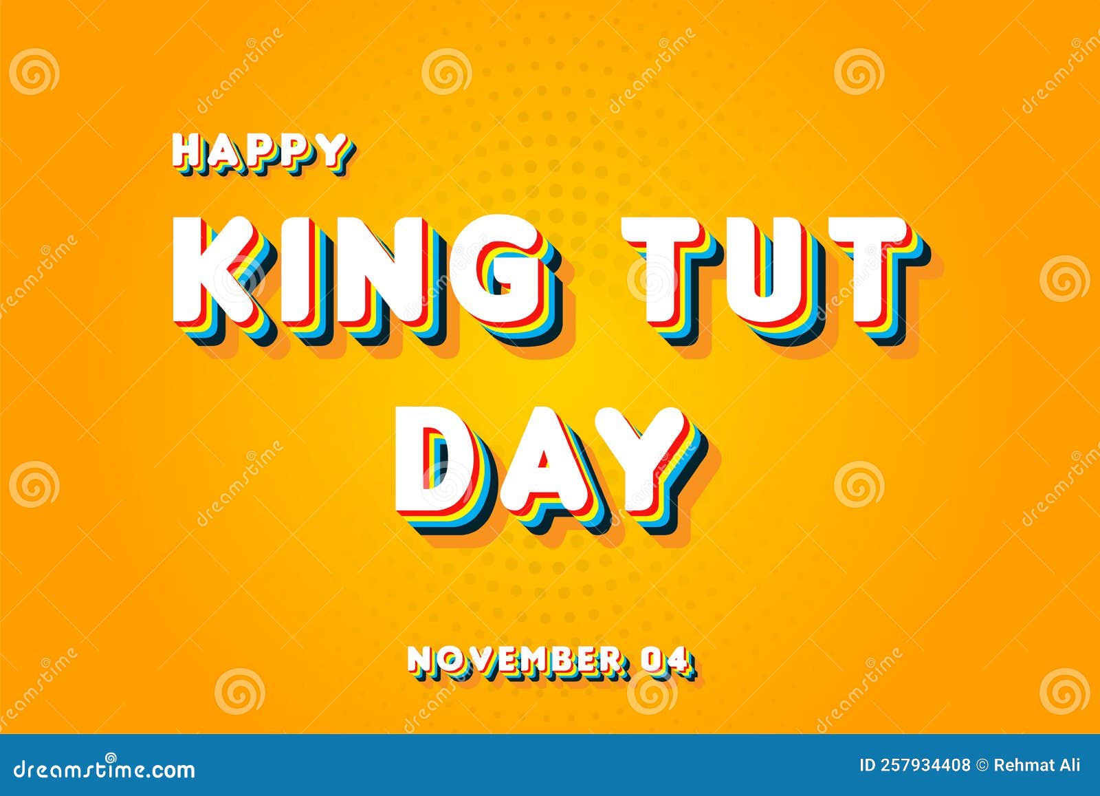 Happy King Tut Day, November 04. Calendar of November Retro Text Effect ...