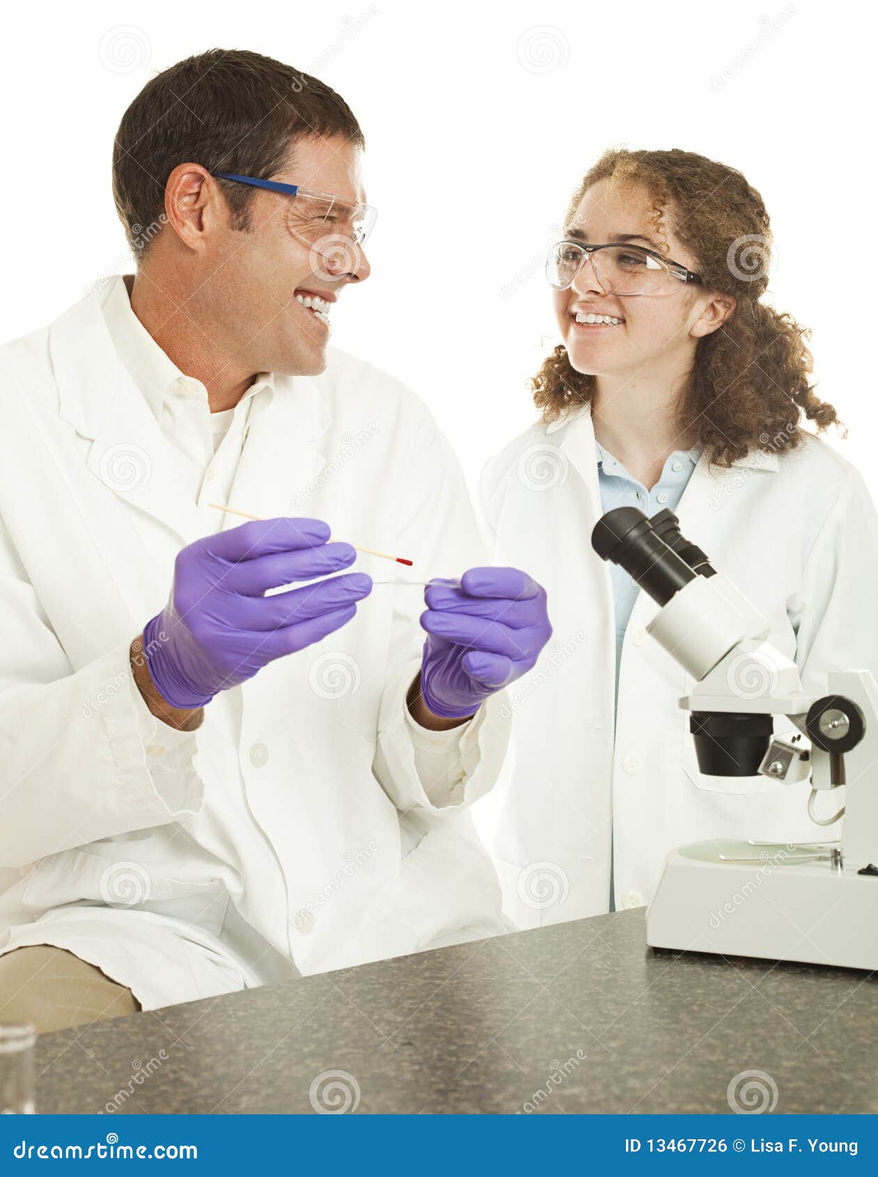 Happy Lab Technicians stock photo. Image of coat, biology - 13467726