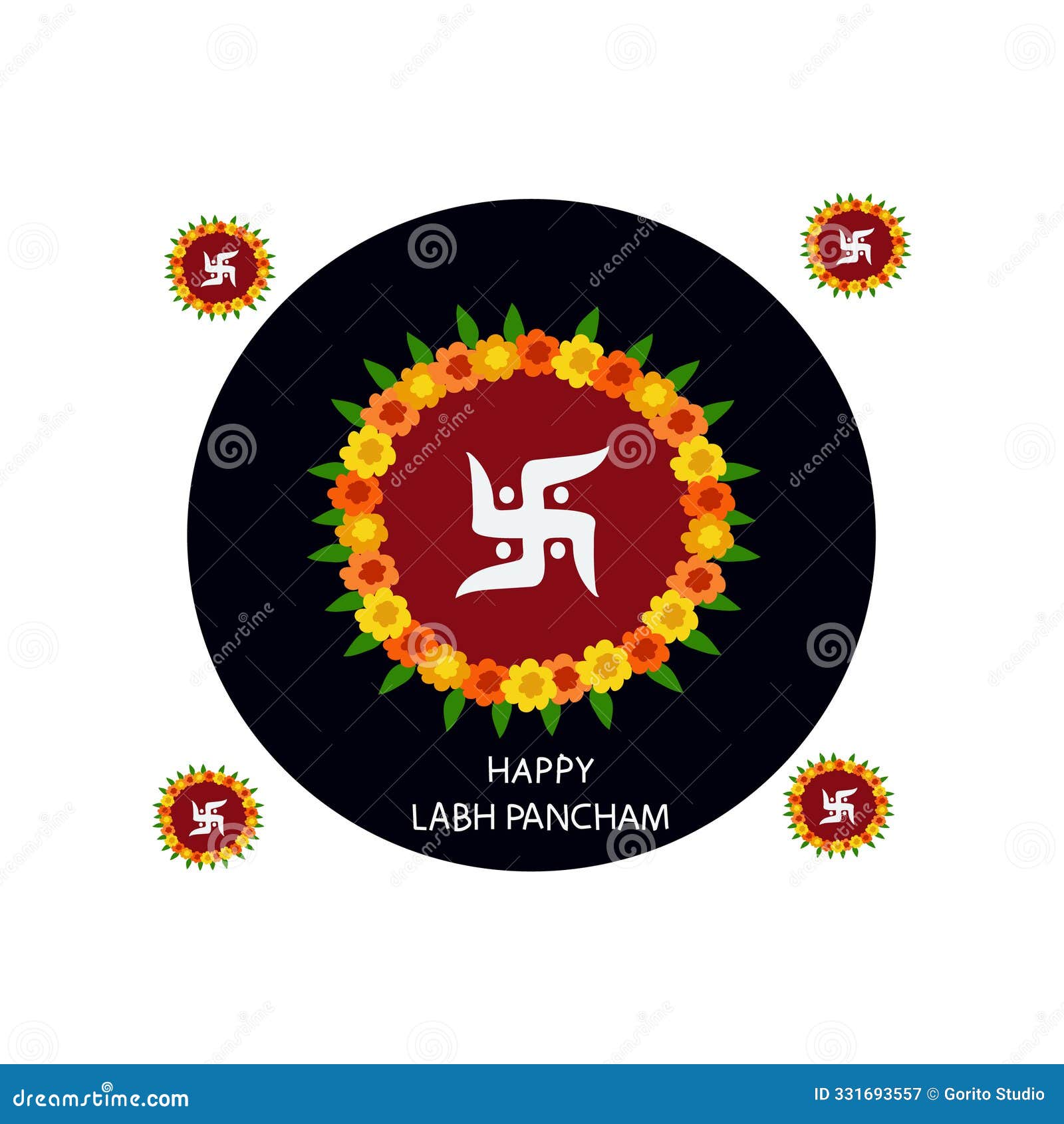 Happy Labh Pancham Set Background Vector Stock Illustration ...