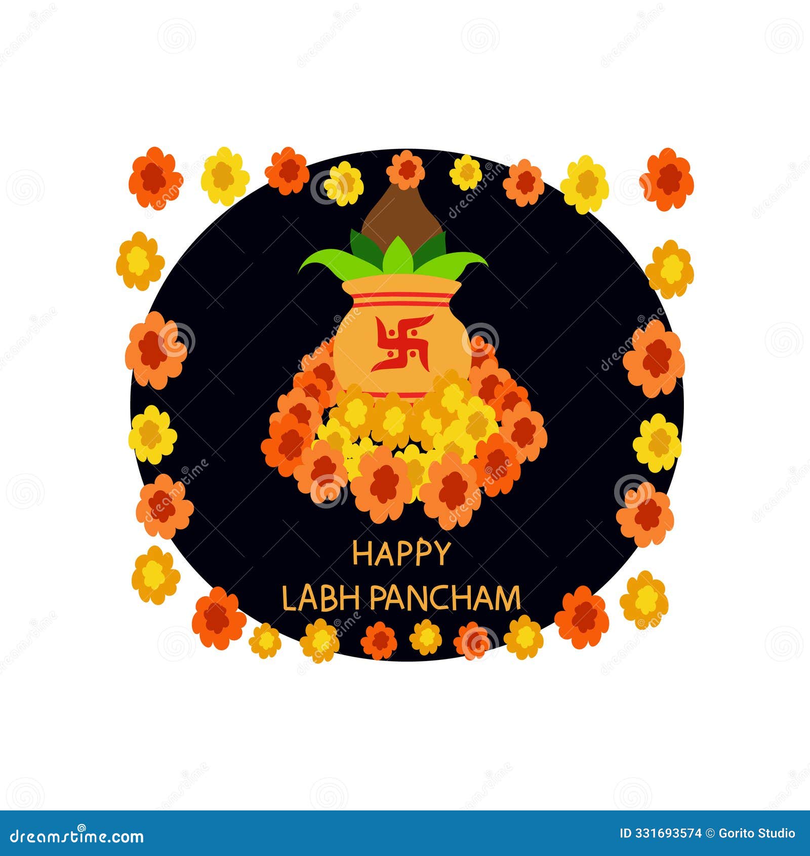 Happy Labh Pancham Set Background Vector Stock Illustration ...