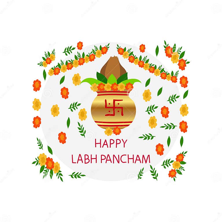 Happy Labh Pancham Set Background Vector Stock Illustration ...