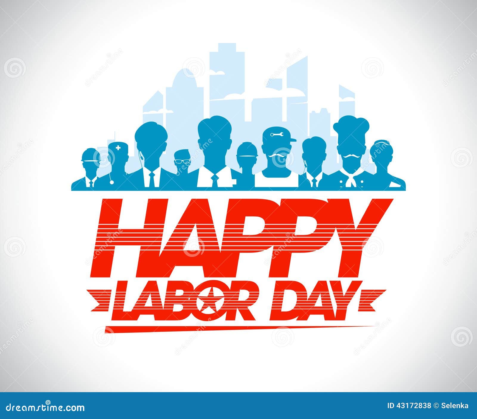 Happy Labor Day Design with Workers. Stock Vector - Illustration of ...