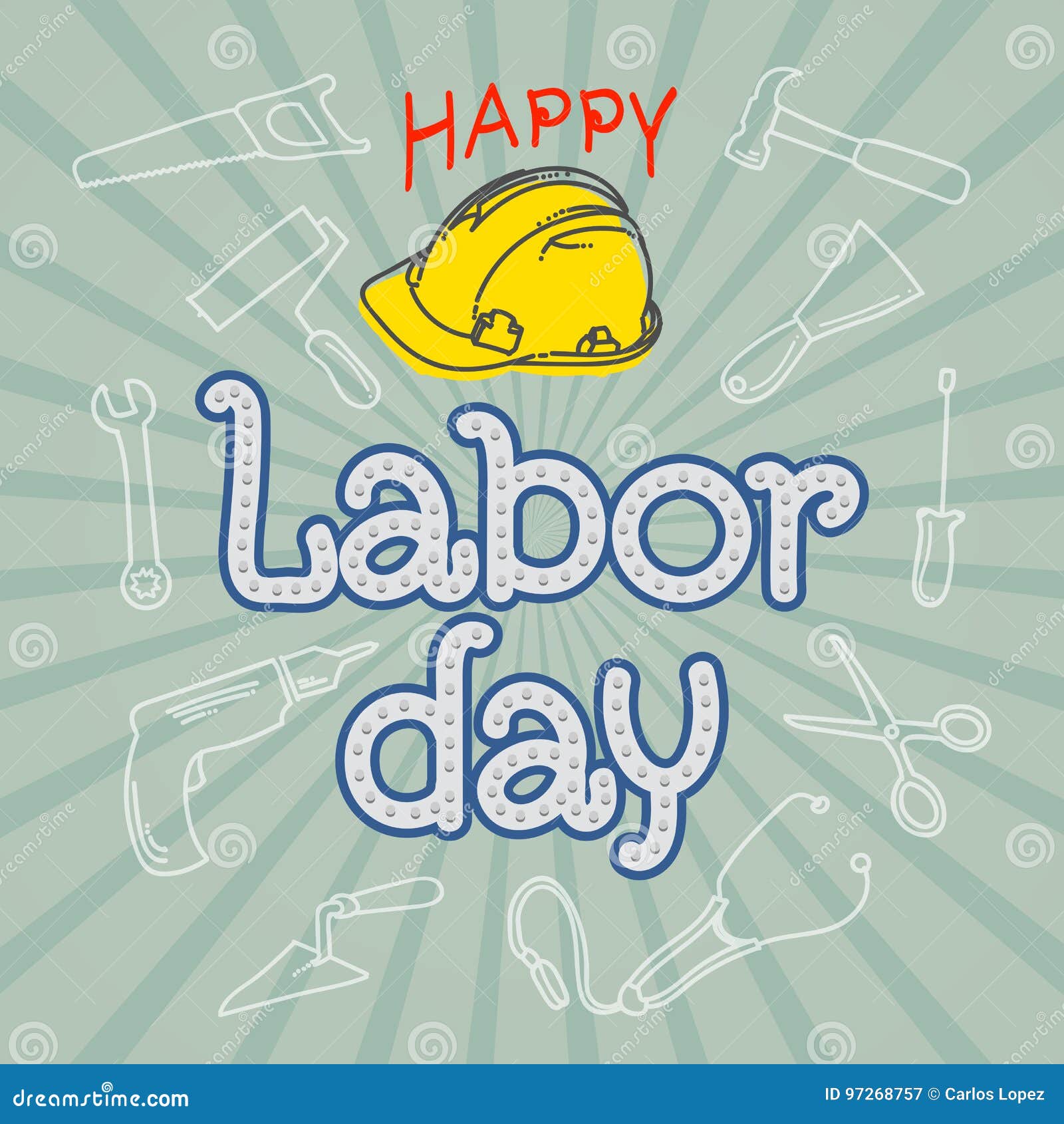 Happy Labor Day Hand Lettering Stock Vector - Illustration of design ...