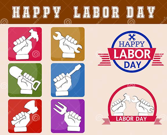 Happy Labor Day stock vector. Illustration of labor, muscle - 57047649
