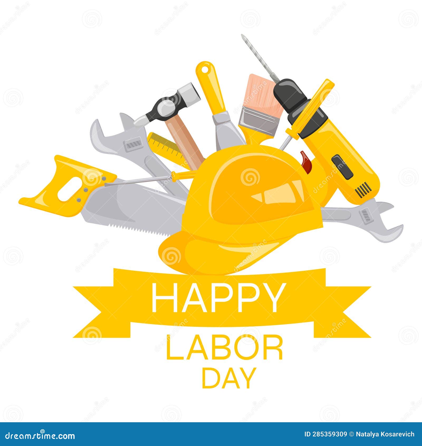 Happy Labor Day. International Labor Day with Work Tools. Working Day ...
