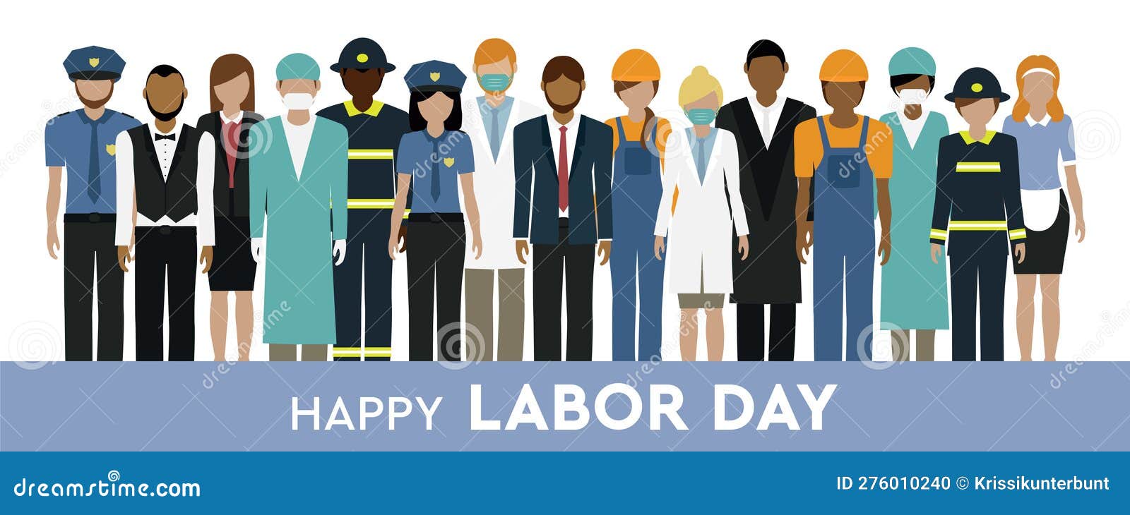 Happy Labor Day 1 May Worker Different Professional Groups Stock Vector ...
