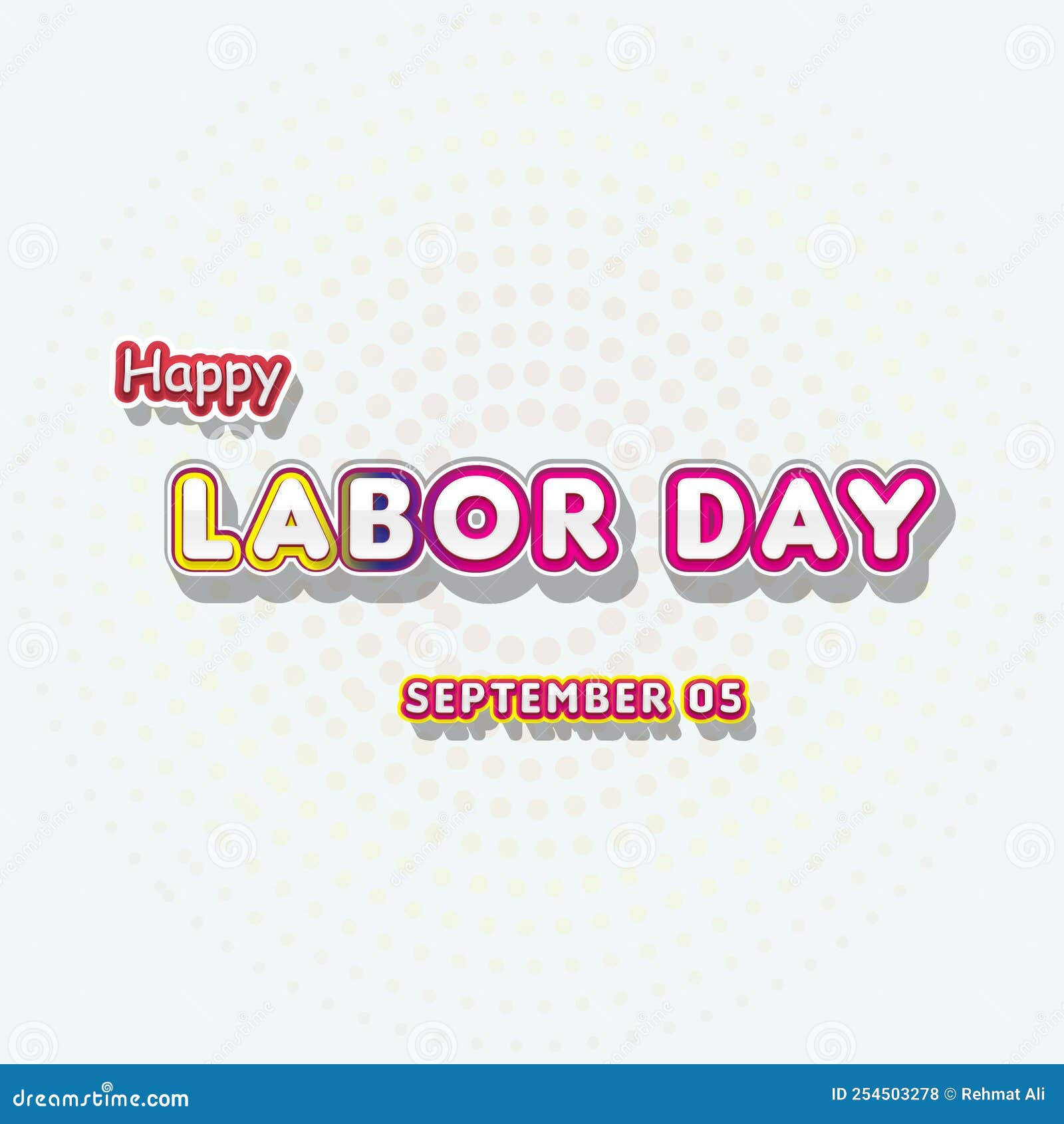 Happy Labor Day, September 05. Calendar of September Retro Text Effect ...