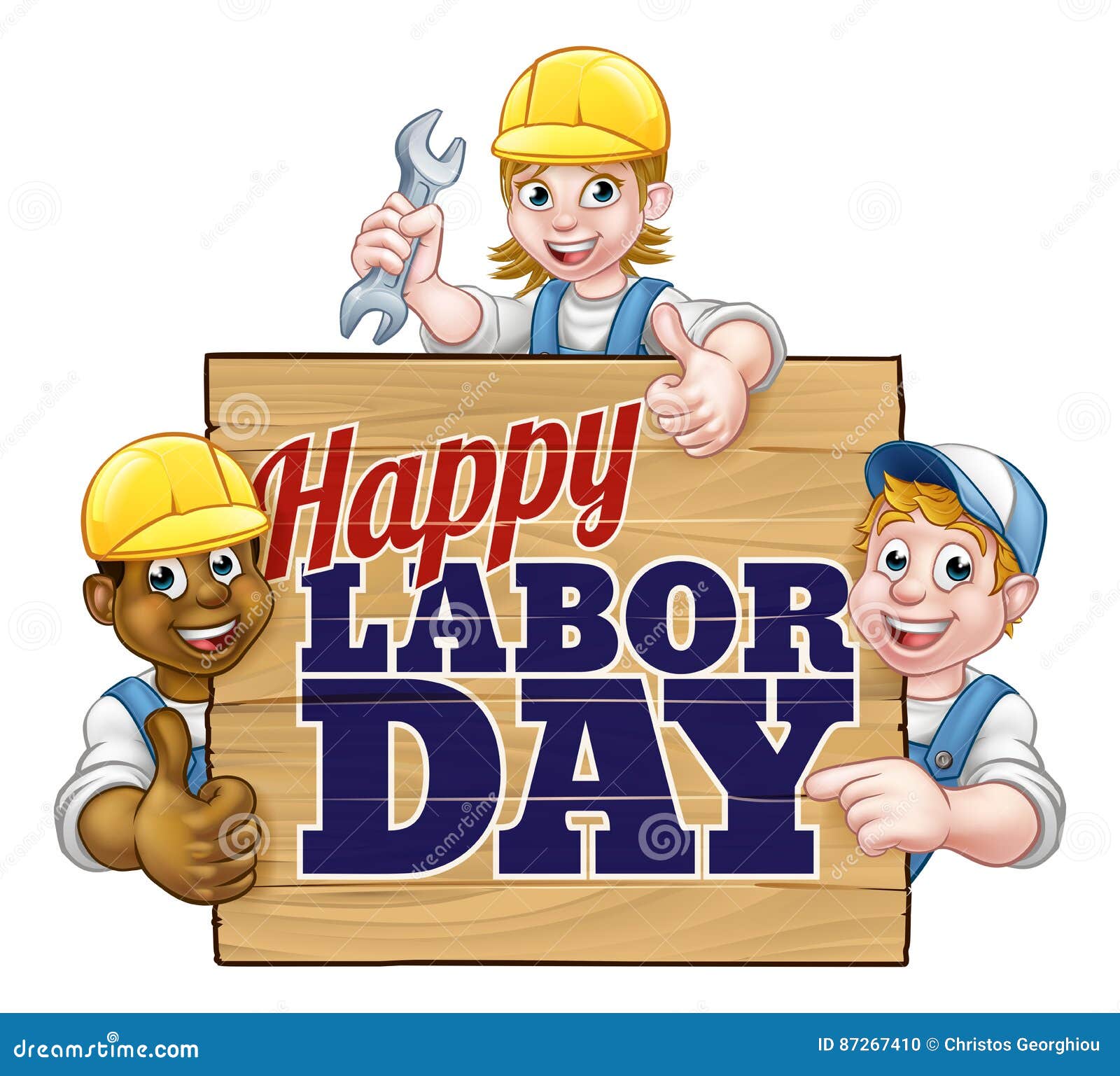Happy Labor Day Workers Design Stock Vector - Illustration of hard ...