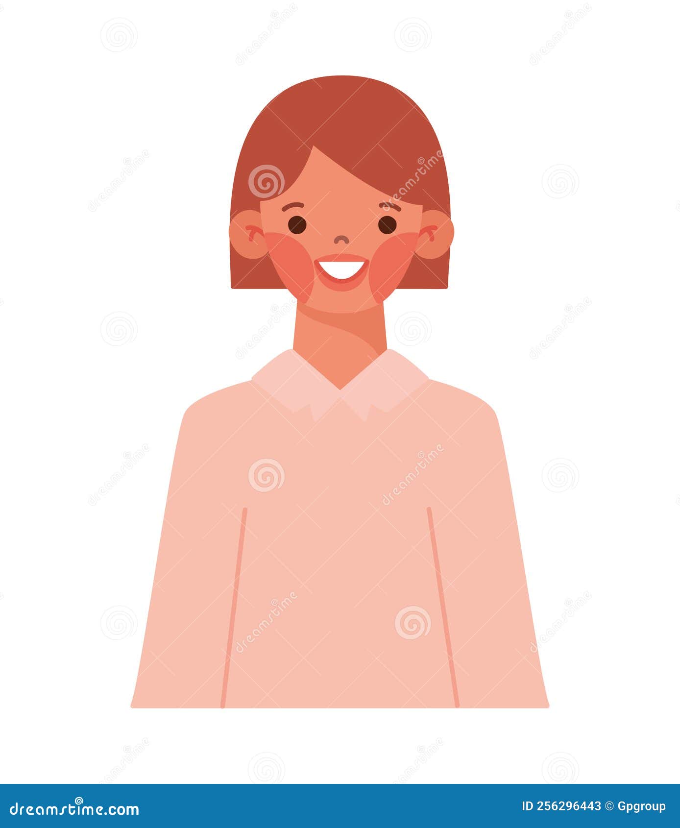 Happy lady vector stock vector. Illustration of character - 256296443
