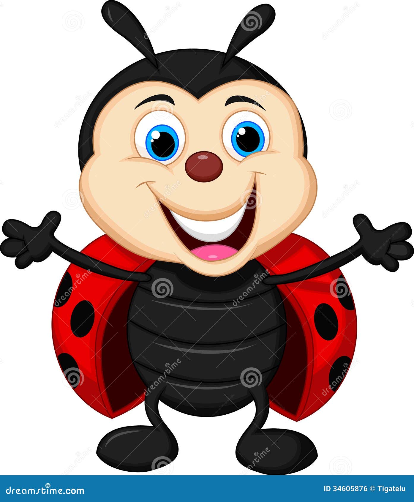 Happy Ladybug Cartoon Royalty Free Stock Image - Image: 34605876
