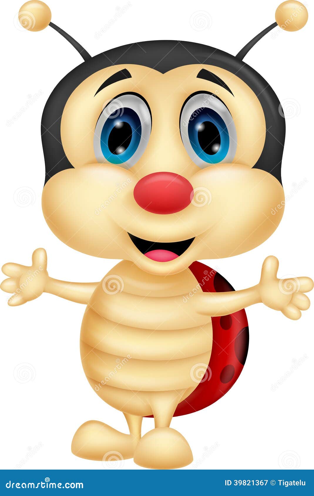 Happy Ladybug Family, Mother Ladybug Embracing Her Child, Cute Cartoon ...