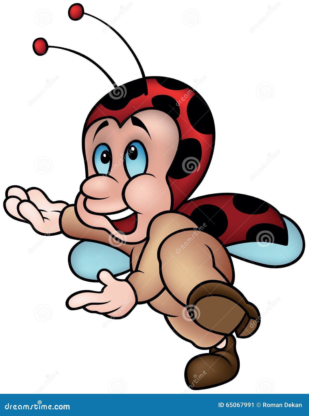 Happy Ladybug Family, Mother Ladybug Embracing Her Child, Cute Cartoon ...