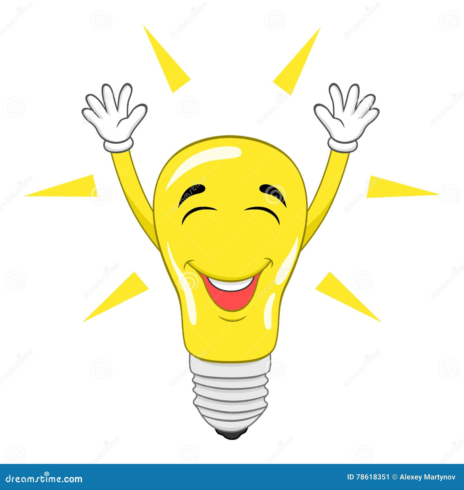 Happy lamp stock vector. Illustration of bulb, cartoon - 78618351