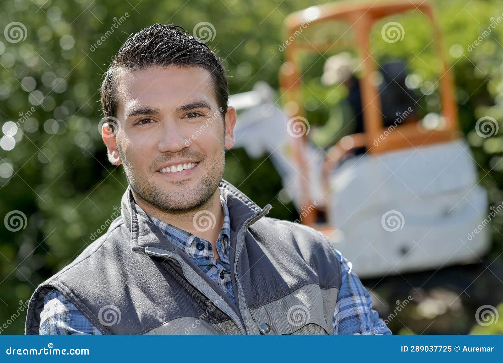 Happy landscaper posing stock image. Image of suave - 289037725
