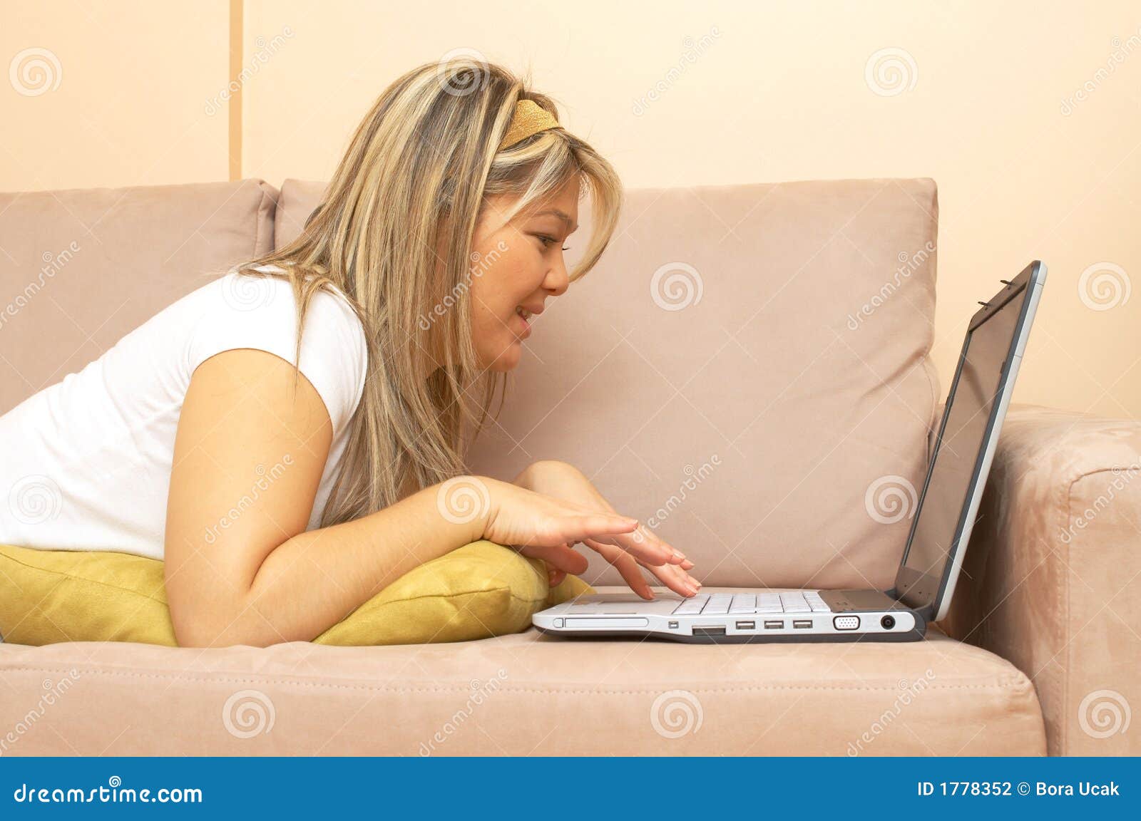 Happy with the laptop stock photo. Image of office, study - 1778352