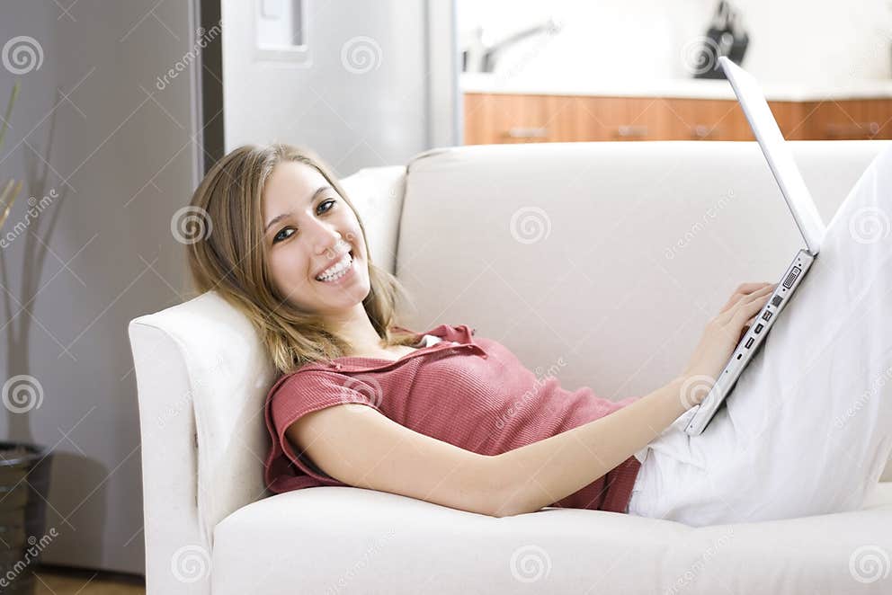Happy Laptop User stock image. Image of ideas, caucasian - 8250935