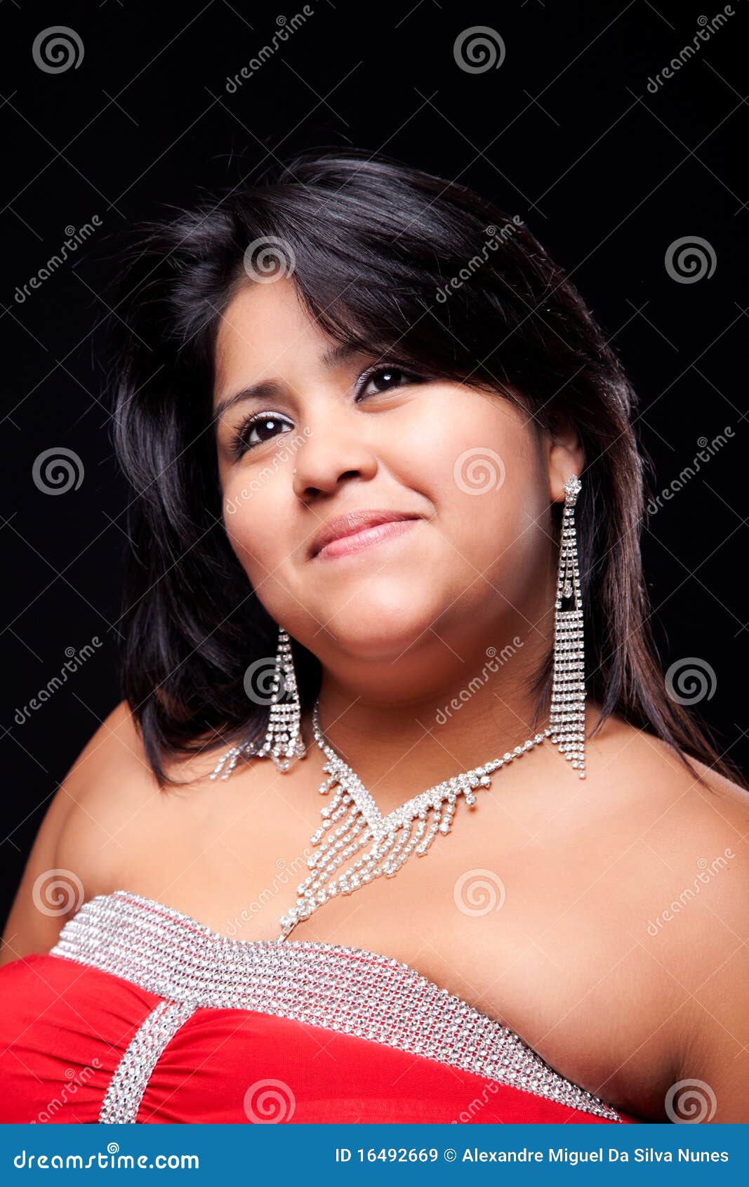 Happy Large Latin Woman, Well Dressed Stock Image - Image of face ...