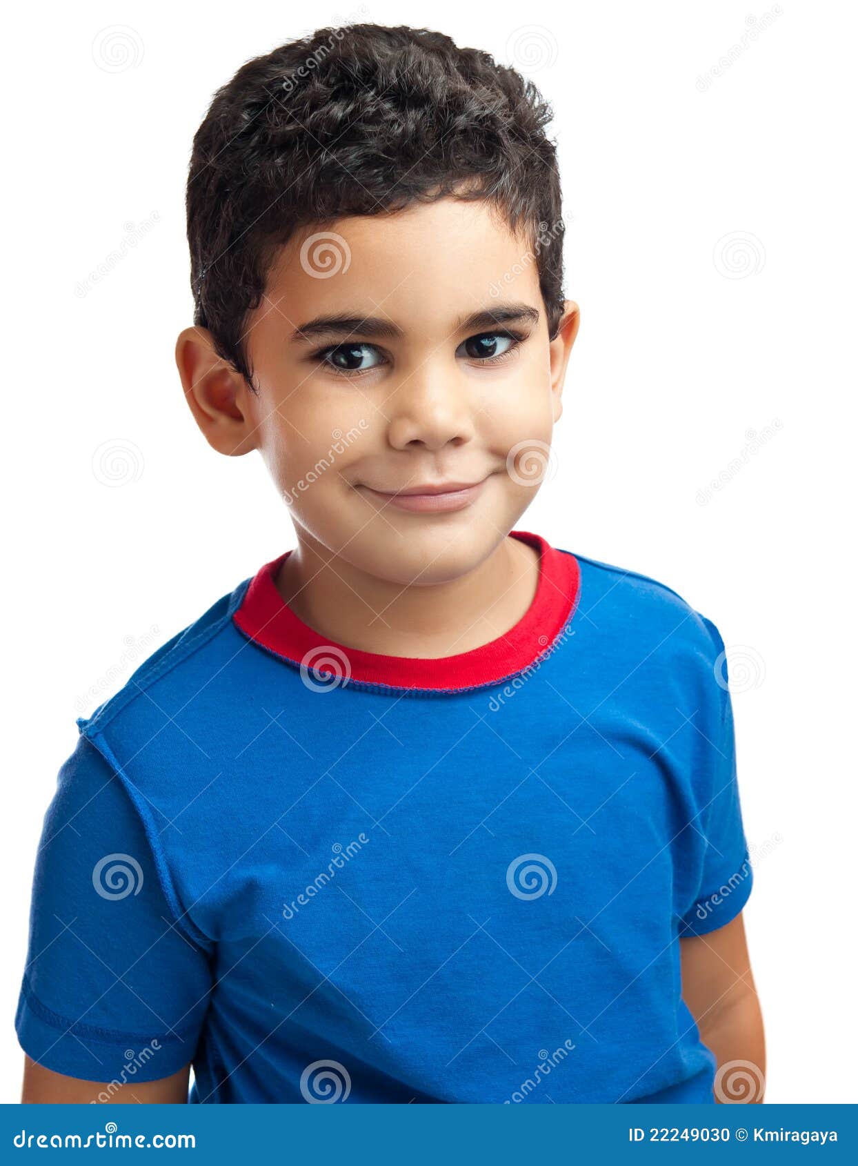 Happy Latin Boy Isolated on White Stock Photo - Image of pretty, smile ...