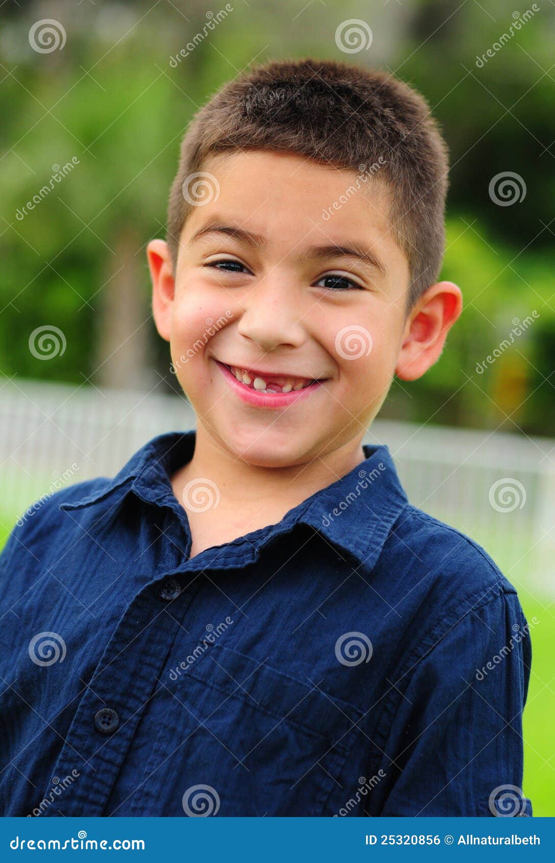 Happy Latino Child Smiling with Missing Tooth Stock Photo - Image of ...