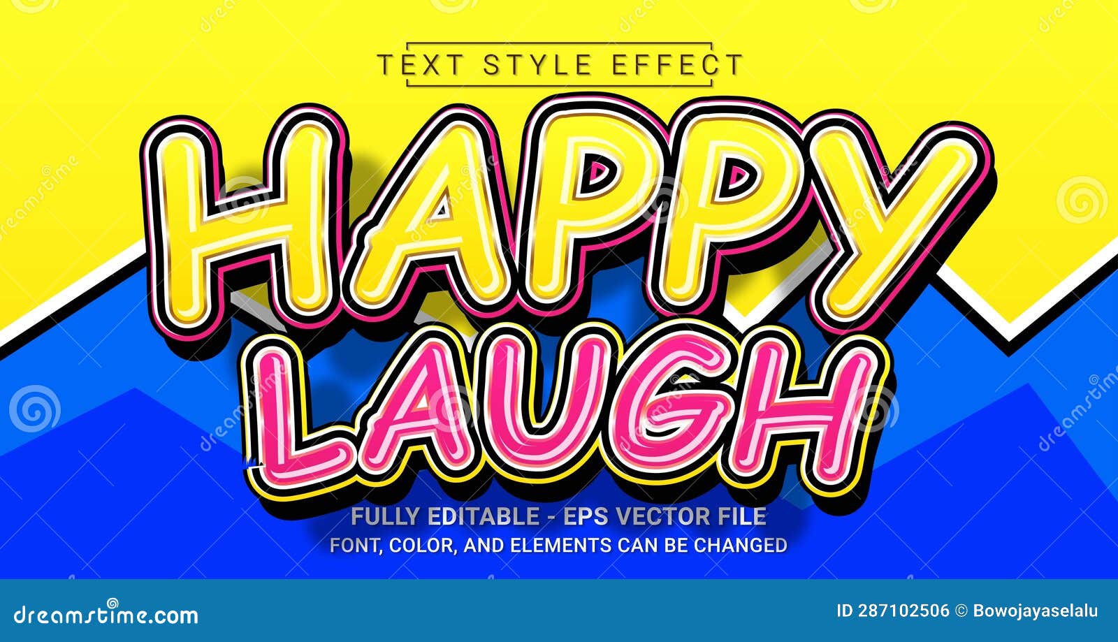Happy Laugh Text Style Effect. Editable Graphic Text Template Stock ...